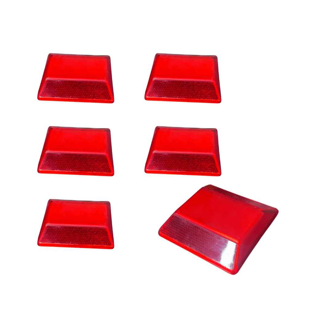 Pack 6 Tachas Reflectivas Vial ABS Rojas 10 Cm X 10 Cm X 2 Cm ...